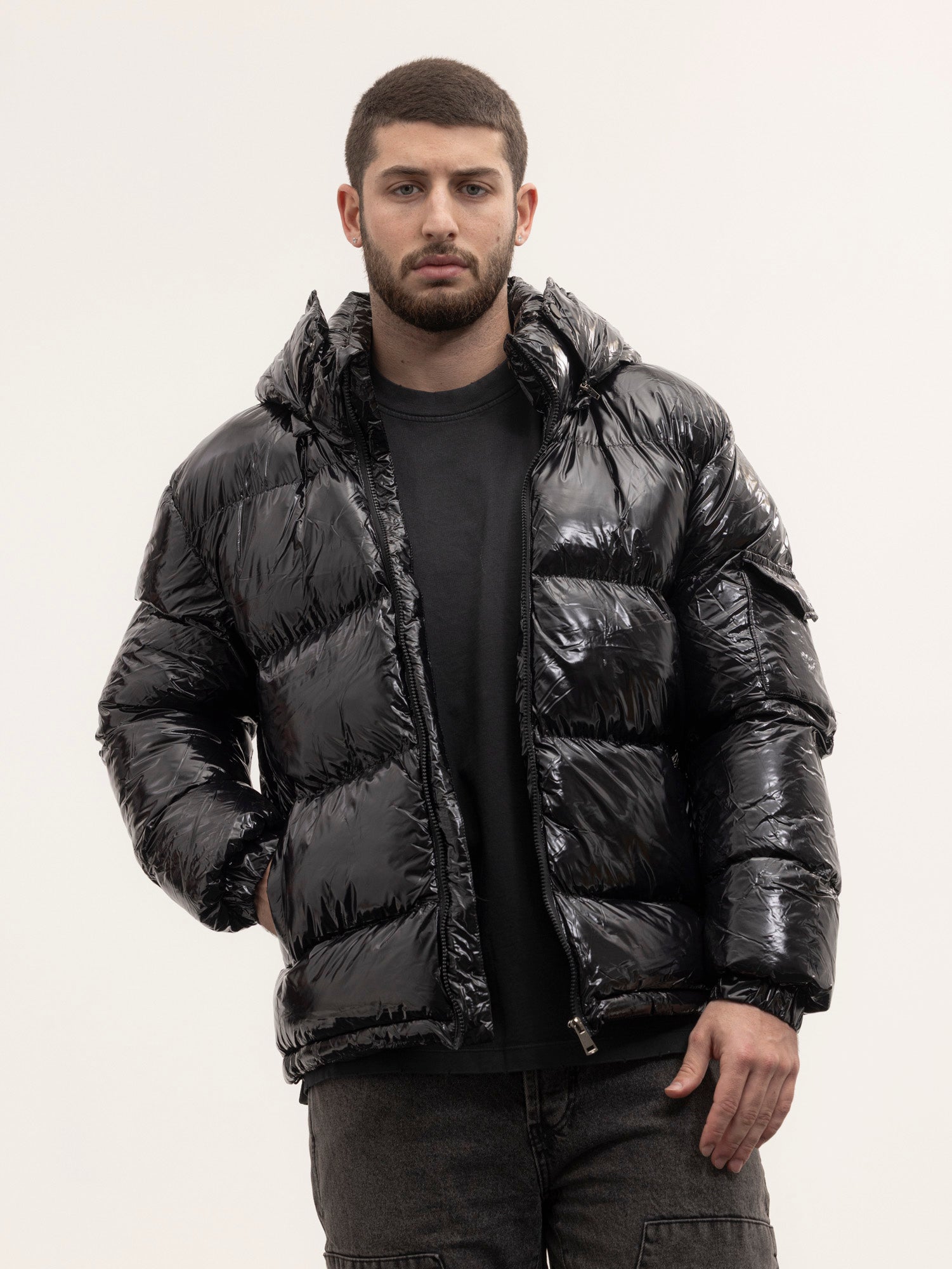 Crew Milano Shiny Coat - Black