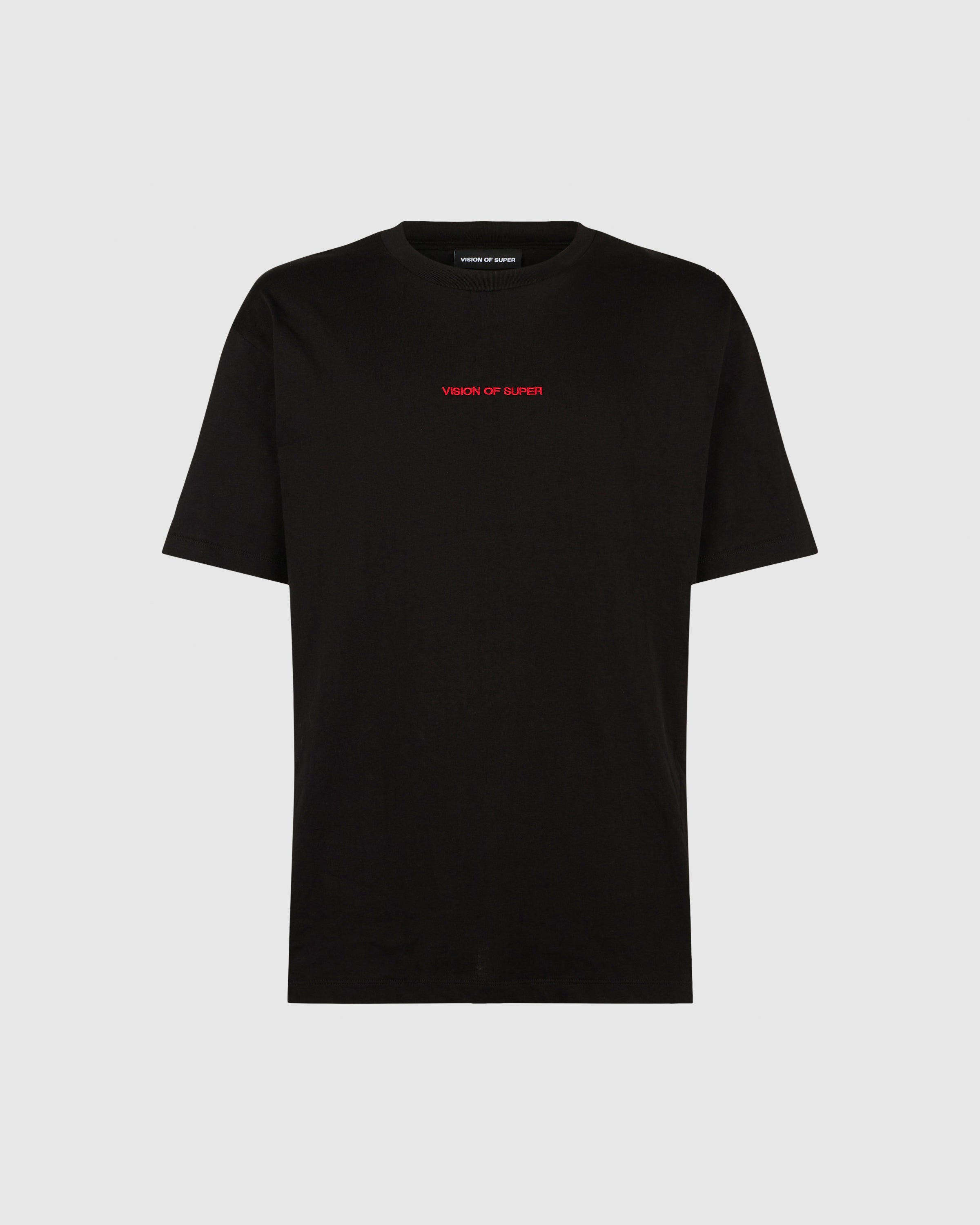 VISION OF SUPER BLACK TSHIRT WITH SKELETON PRINT